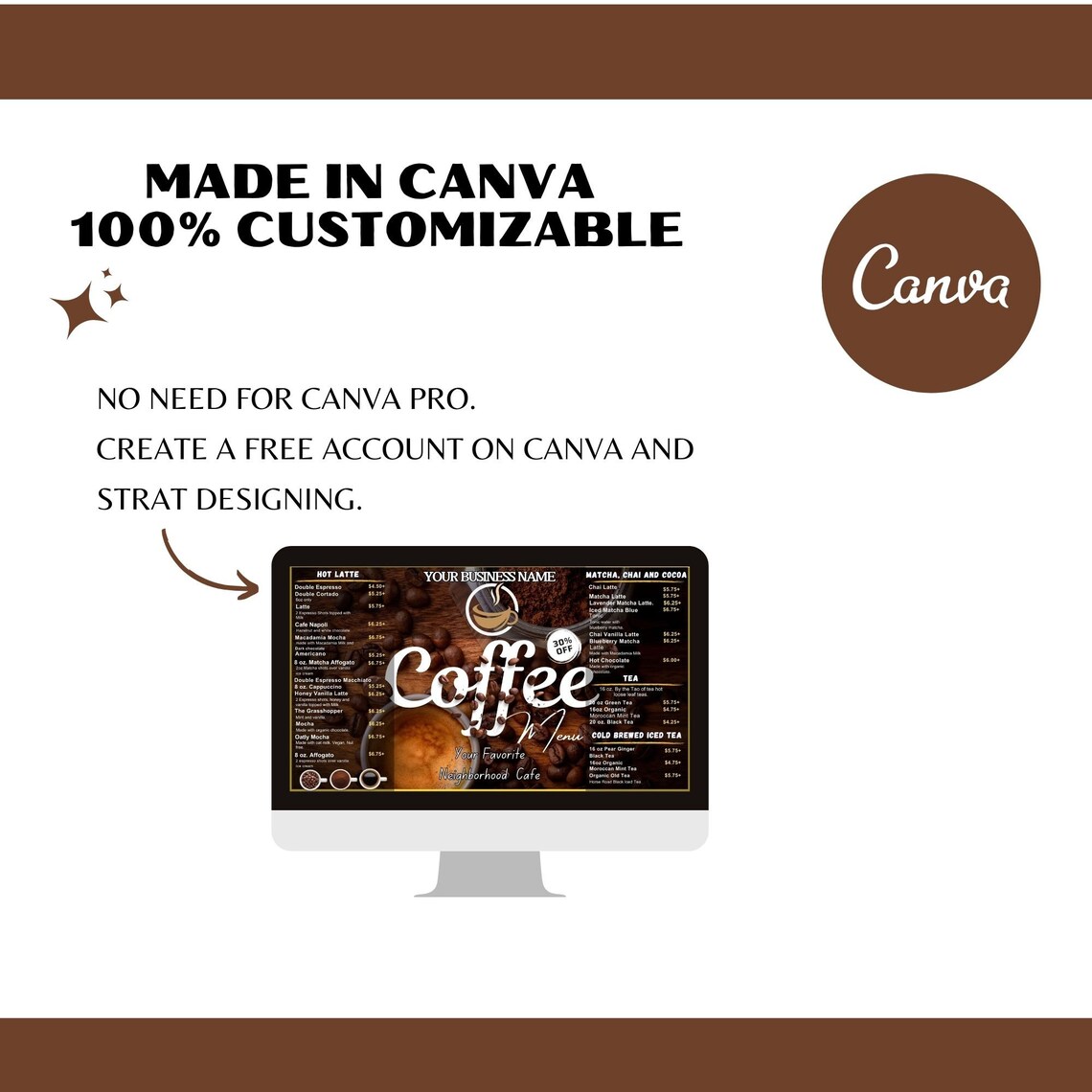 Coffee Menu Board, Easy DIY Digital Menu Board, Cafe Menu, Tv Menu ...