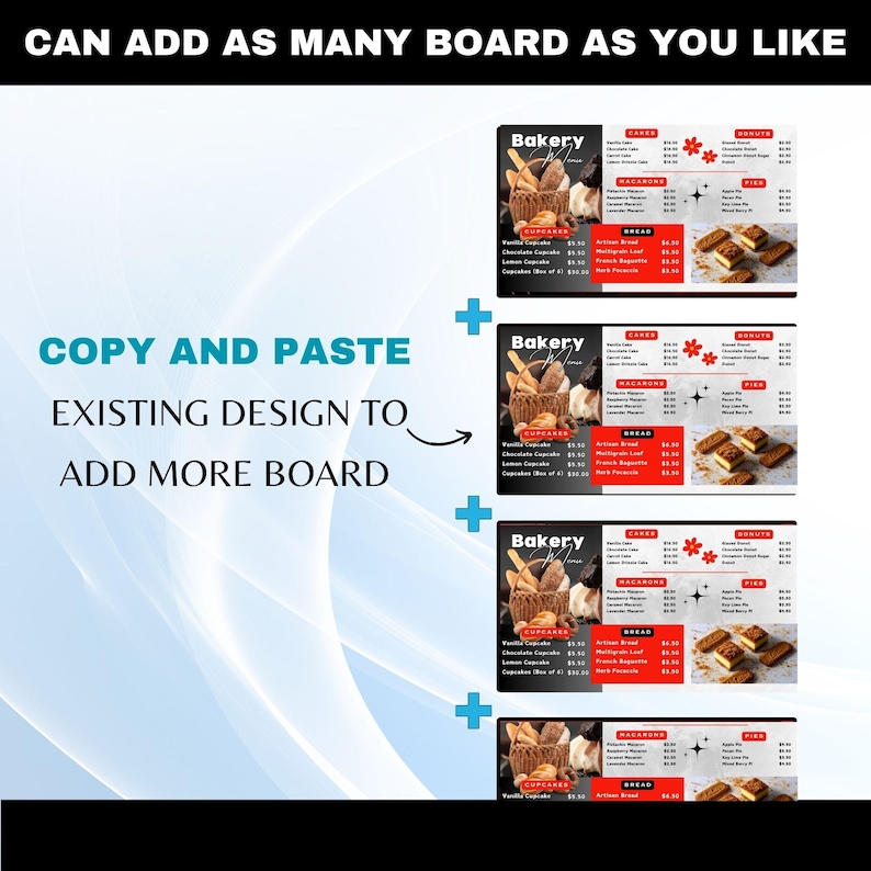 Editable Bakery Menu Board Template, Easy Canva Design for Custom ...