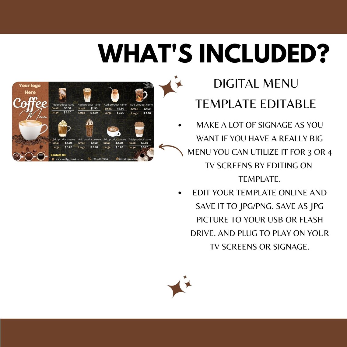 Easy DIY Digital Menu Board, Coffee Menu Board, Cafe Menu, Tv Menu ...