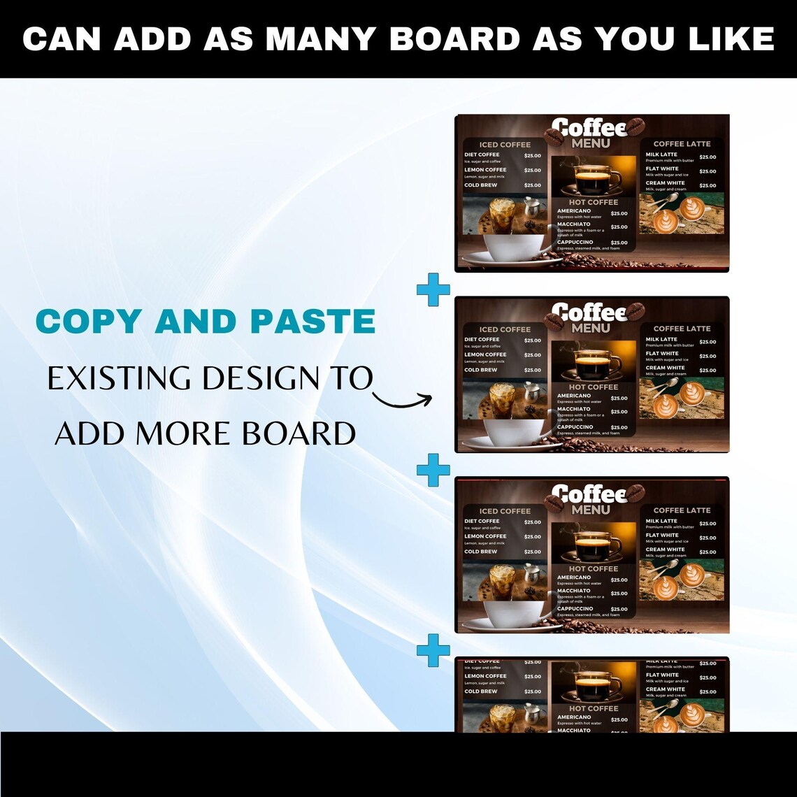 Coffee Menu Board, Easy DIY Digital Menu Board, Cafe Menu, Tv Menu ...