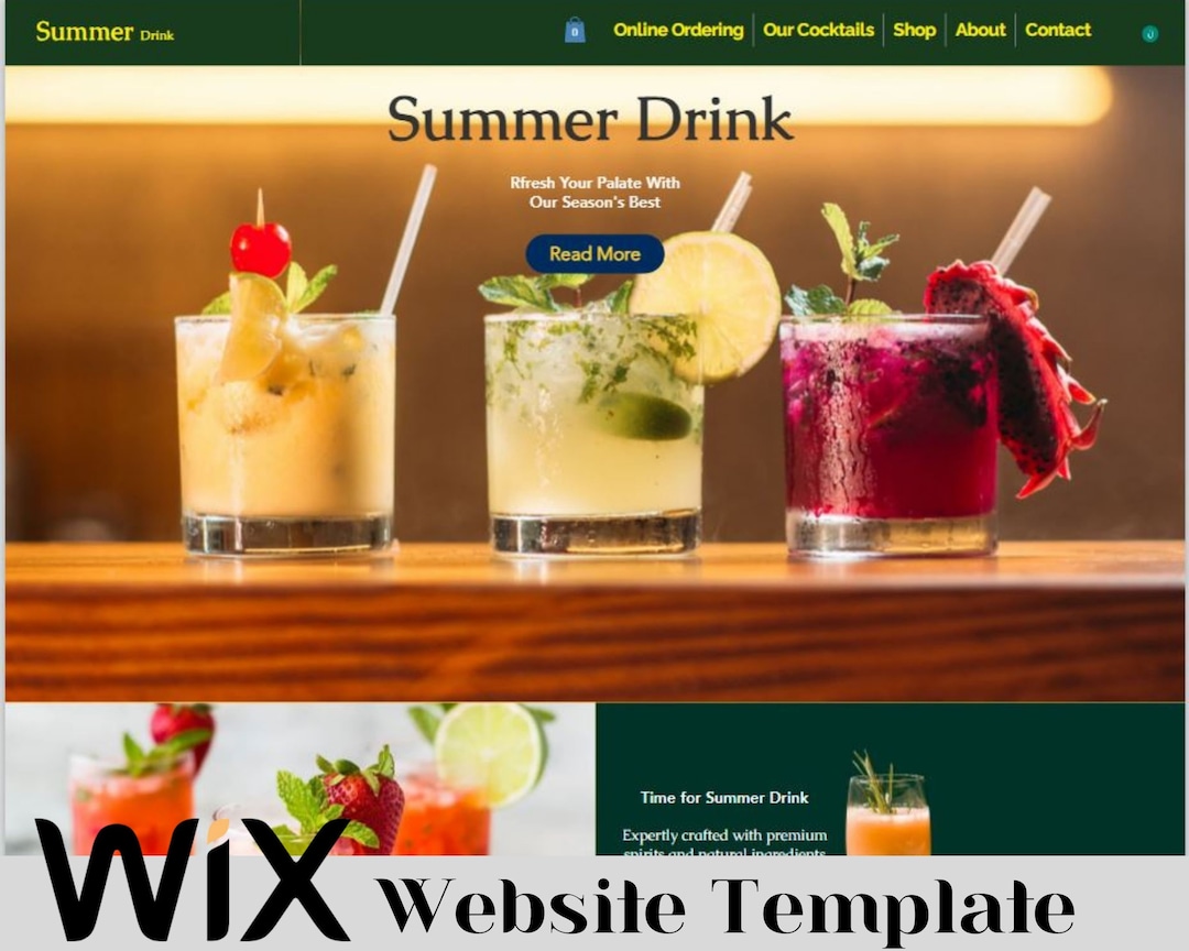 Summer Drink Website Templates Cocktail Store Website Template Online ...