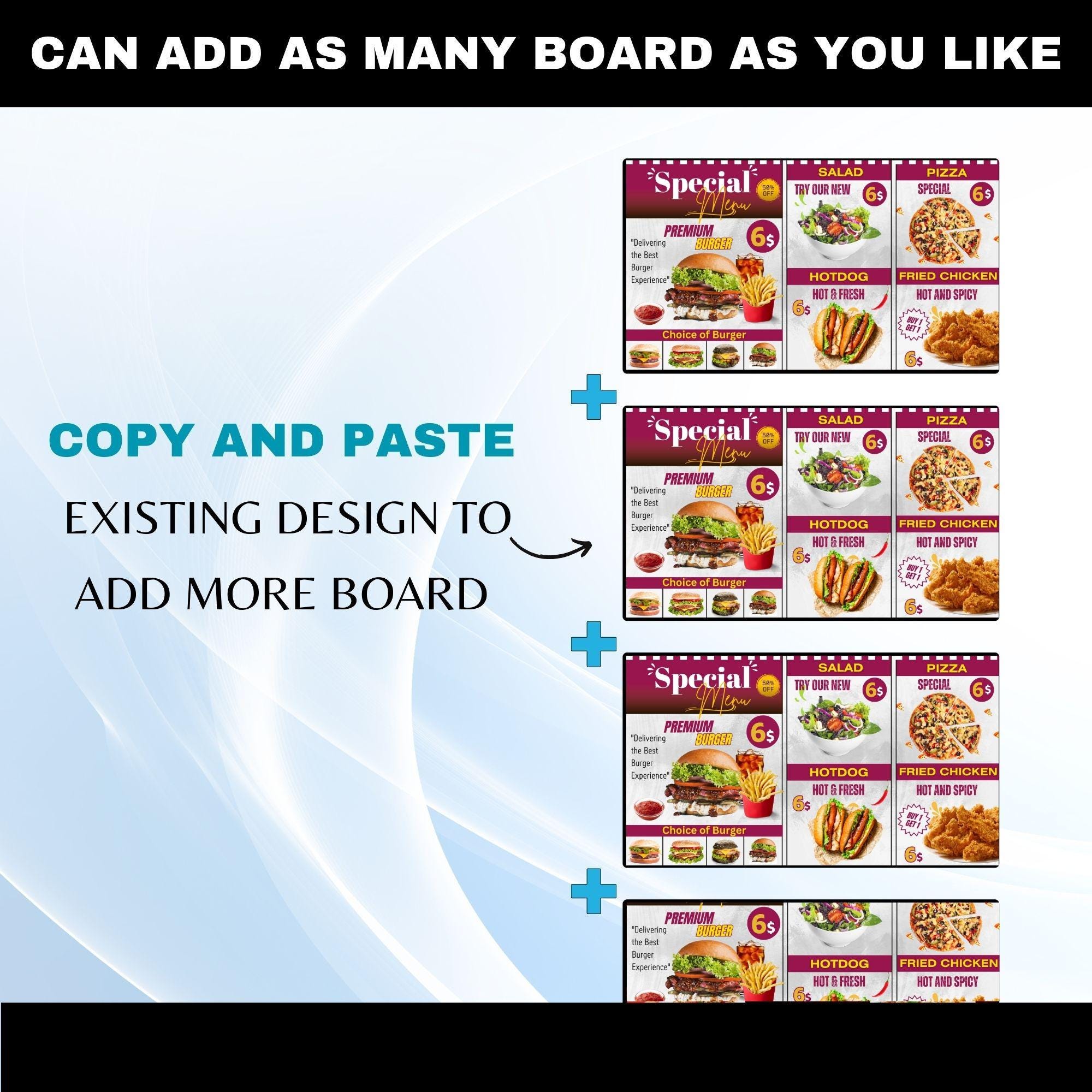 4k Animated Menu Board, Digital Menu Template, Editable Canva Design ...