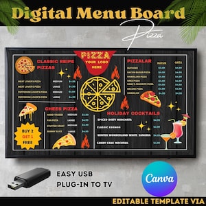 Pizza Menu Board, Pizza Tv Menu, Pizza Digital Menu, TV Menu Board ...