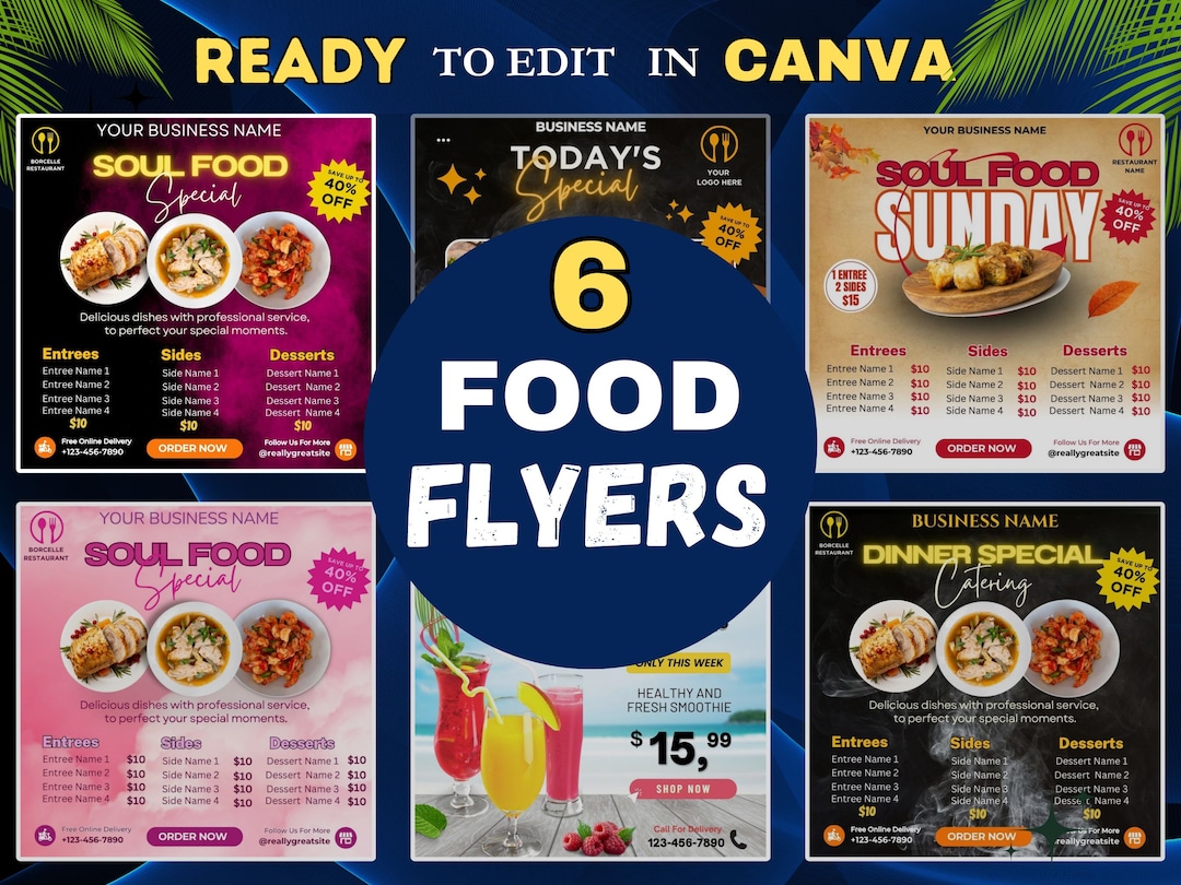 Menu Template Bundle, Dinner Sale Flyer, Dinner Special, Dinner Menu ...