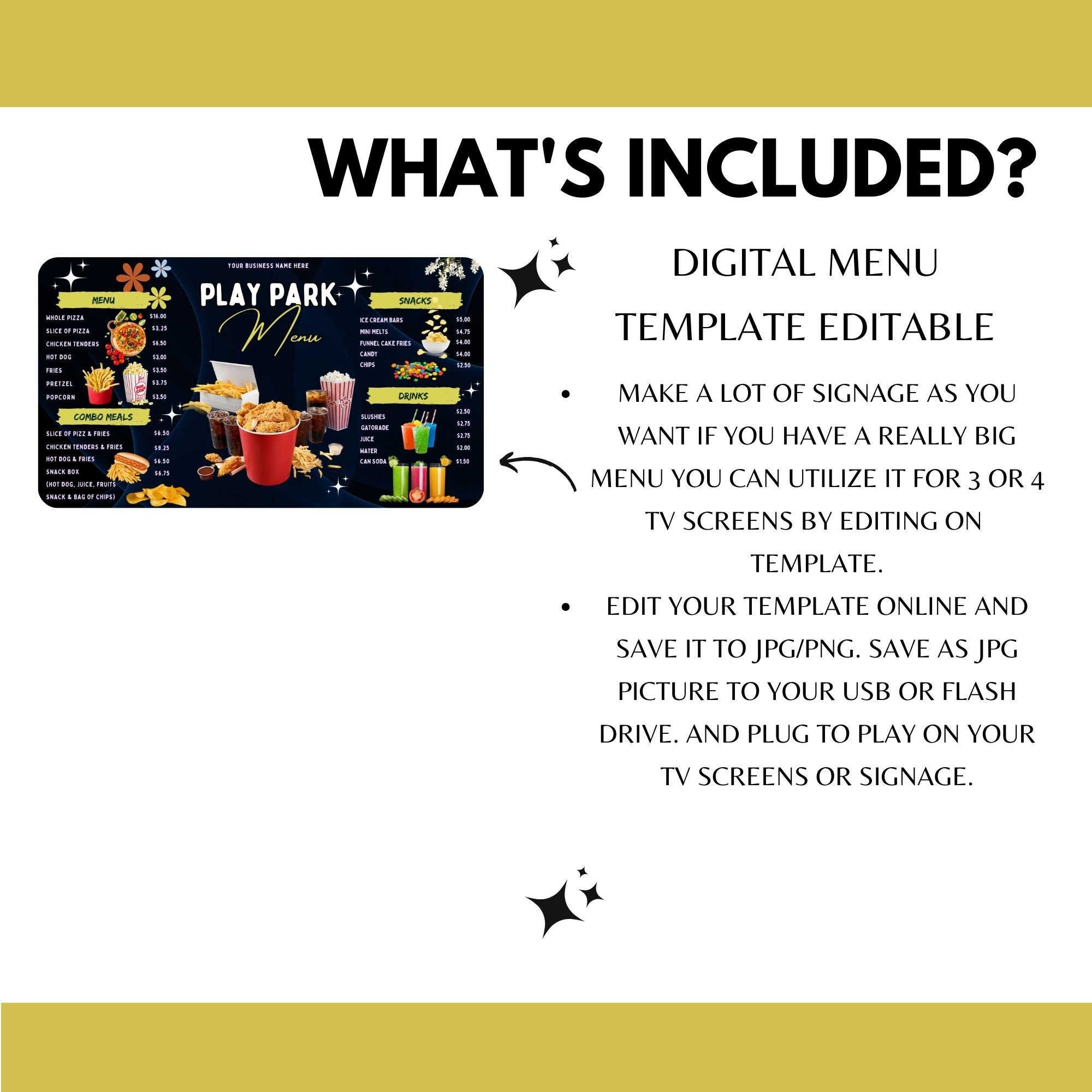 Play Park Menu Board, Tv Digital Menu, Outdoor Digital Menu Board for ...