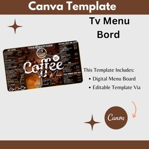 Coffee Menu Board, Easy DIY Digital Menu Board, Cafe Menu, Tv Menu ...