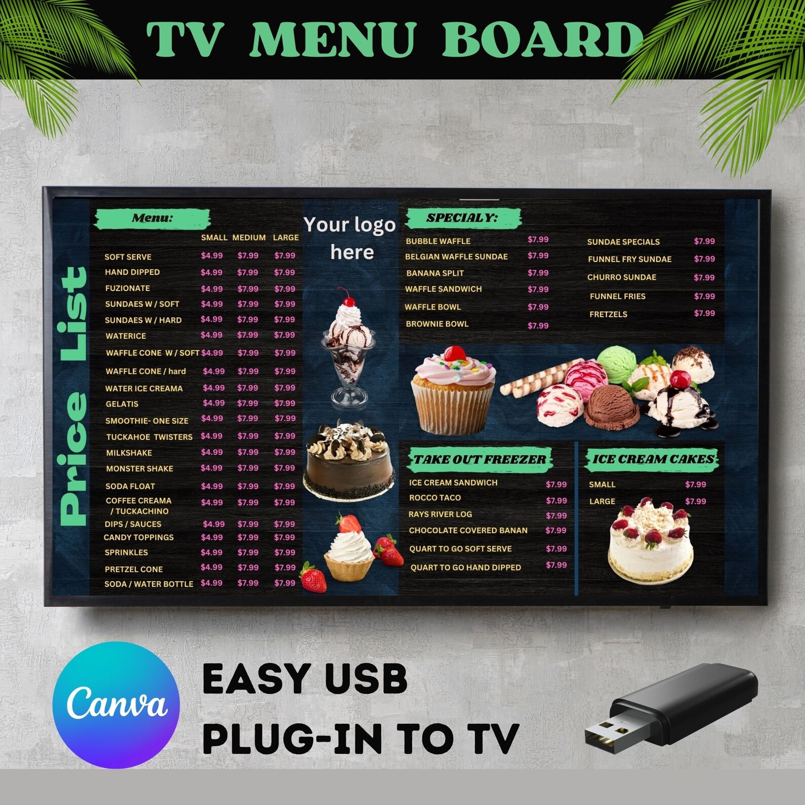 TV Menu Board, Modern Tv Menu Board, Digital Tv Menu, Take Out Freezer ...
