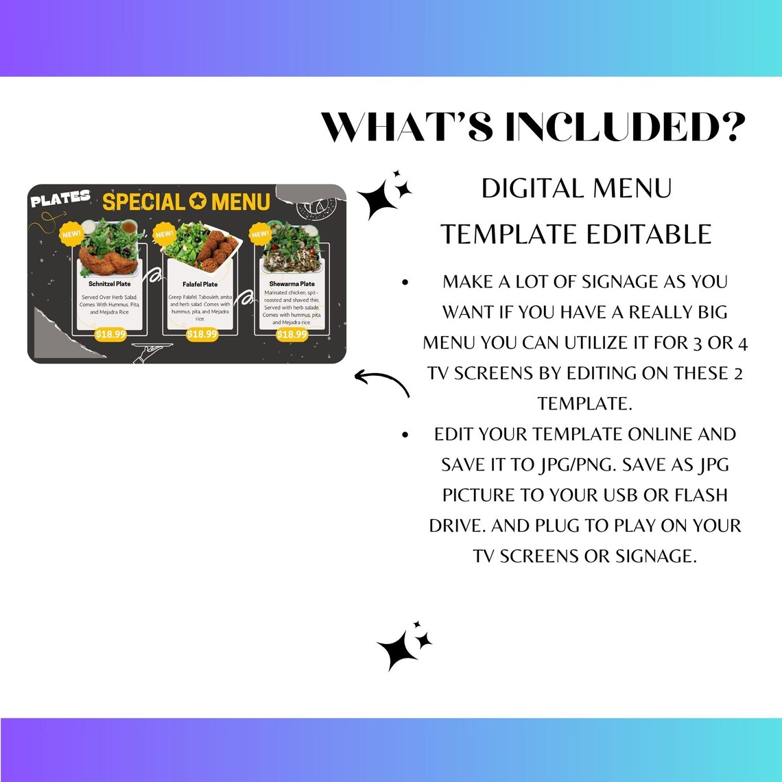 Menu Board Template, Restaurant Menu Board, Menu Board for Restaurant ...