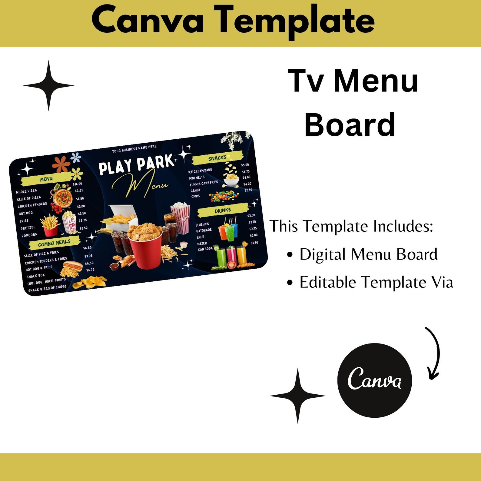 Play Park Menu Board, Tv Digital Menu, Outdoor Digital Menu Board for ...