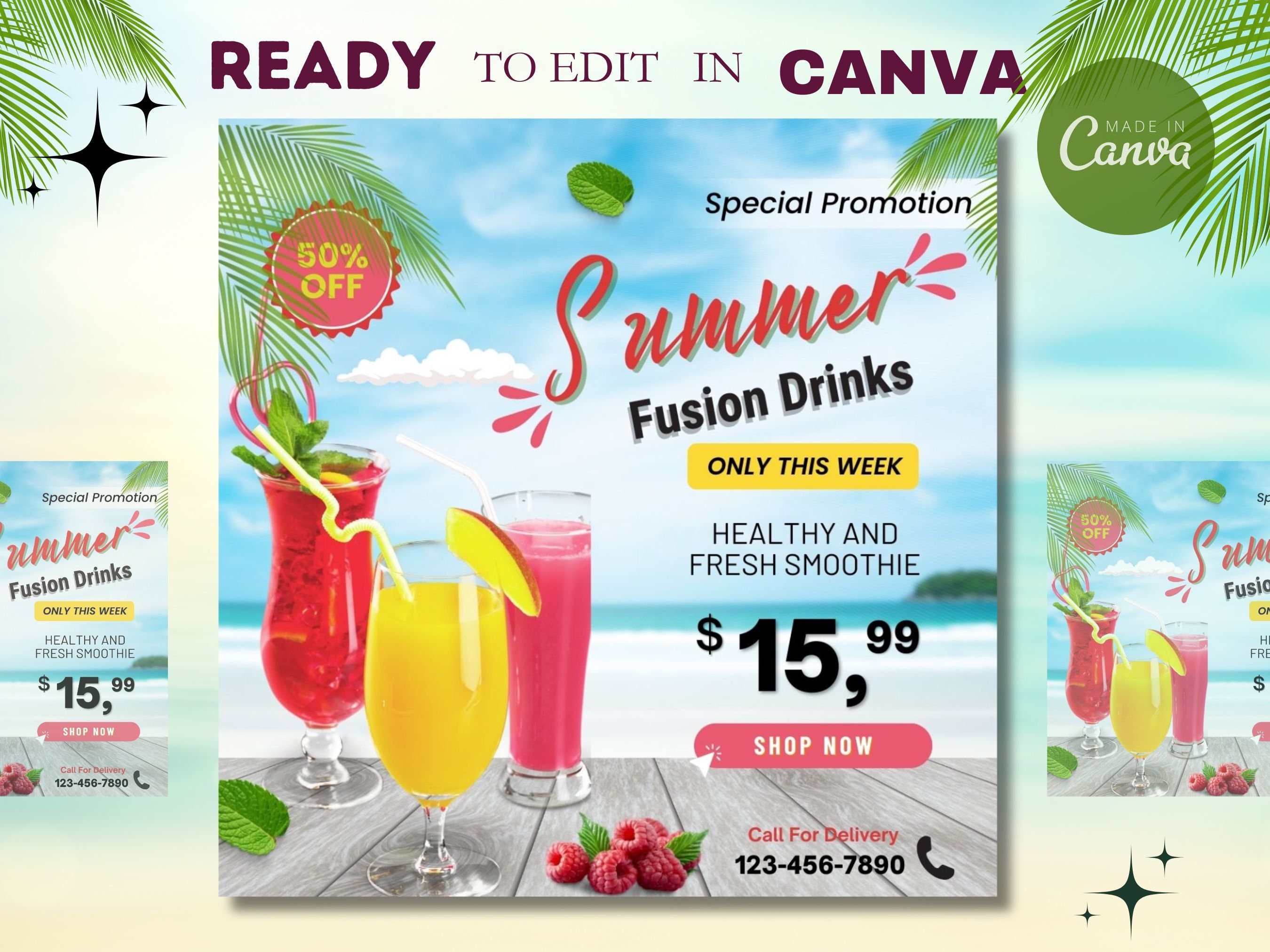 Summer Party Flyer, DIY Flyer Template Design, Summer Break Party Flyer ...