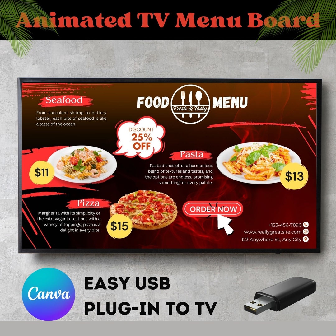 Animated Digital Menu Board, Modernize Your Restaurant's Menu Display ...