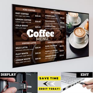 Digital Menu Board for Coffee Shops and Cafés – Modern & Customizable ...