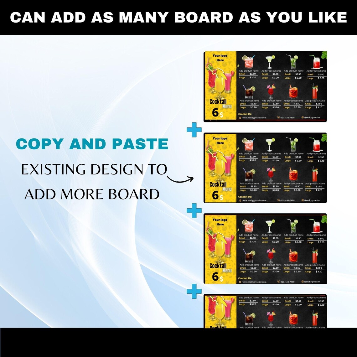 Cocktail TV Menu Board Template: Editable Restaurant Menu (canva) - Etsy