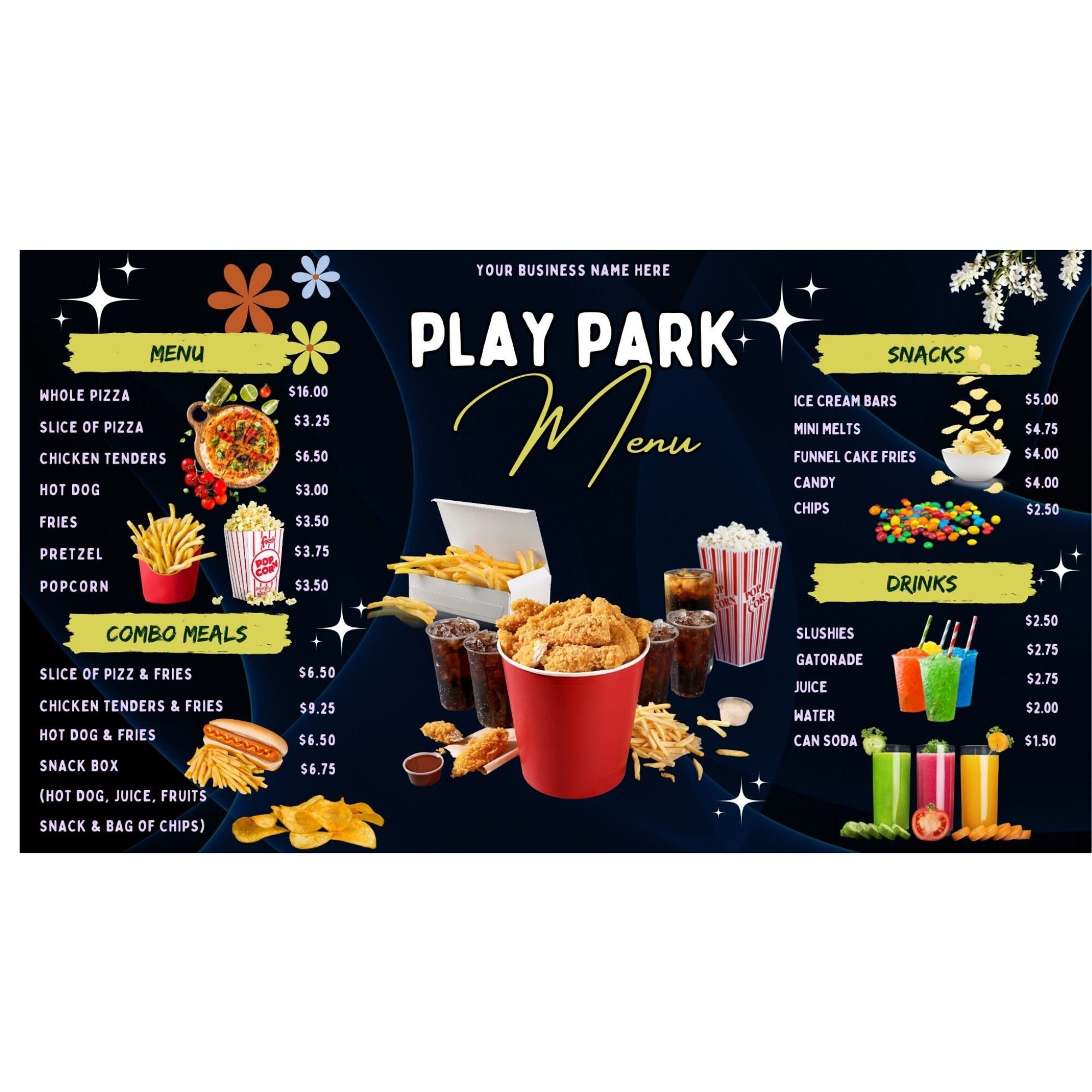 Play Park Menu Board, Tv Digital Menu, Outdoor Digital Menu Board for ...