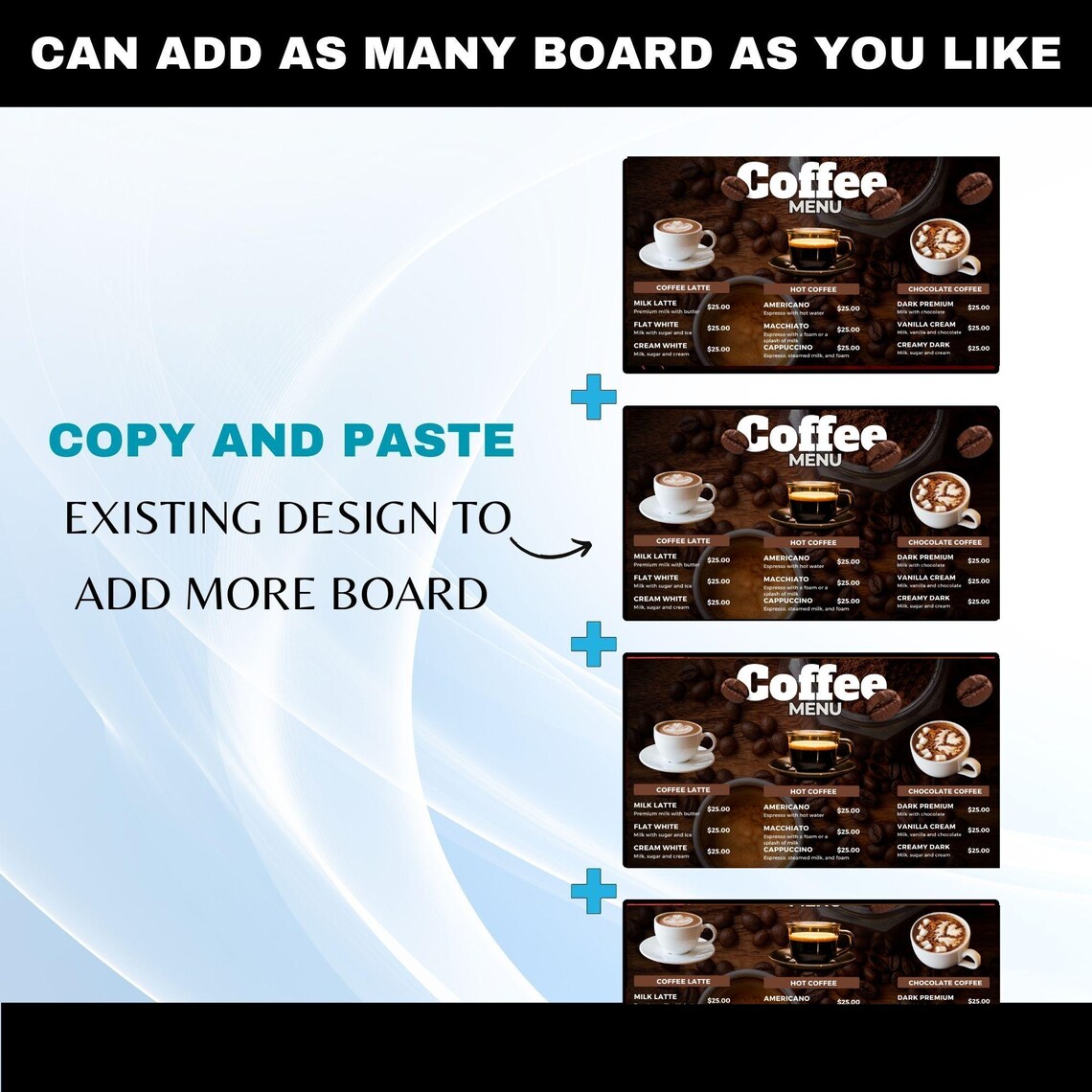 Coffee Shop TV Menu Board Template: DIY Cafe Menu (canva Editable) - Etsy