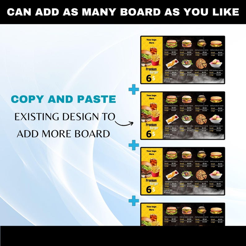 Restaurant TV Menu Board Template: Editable Canva Design (digital ...