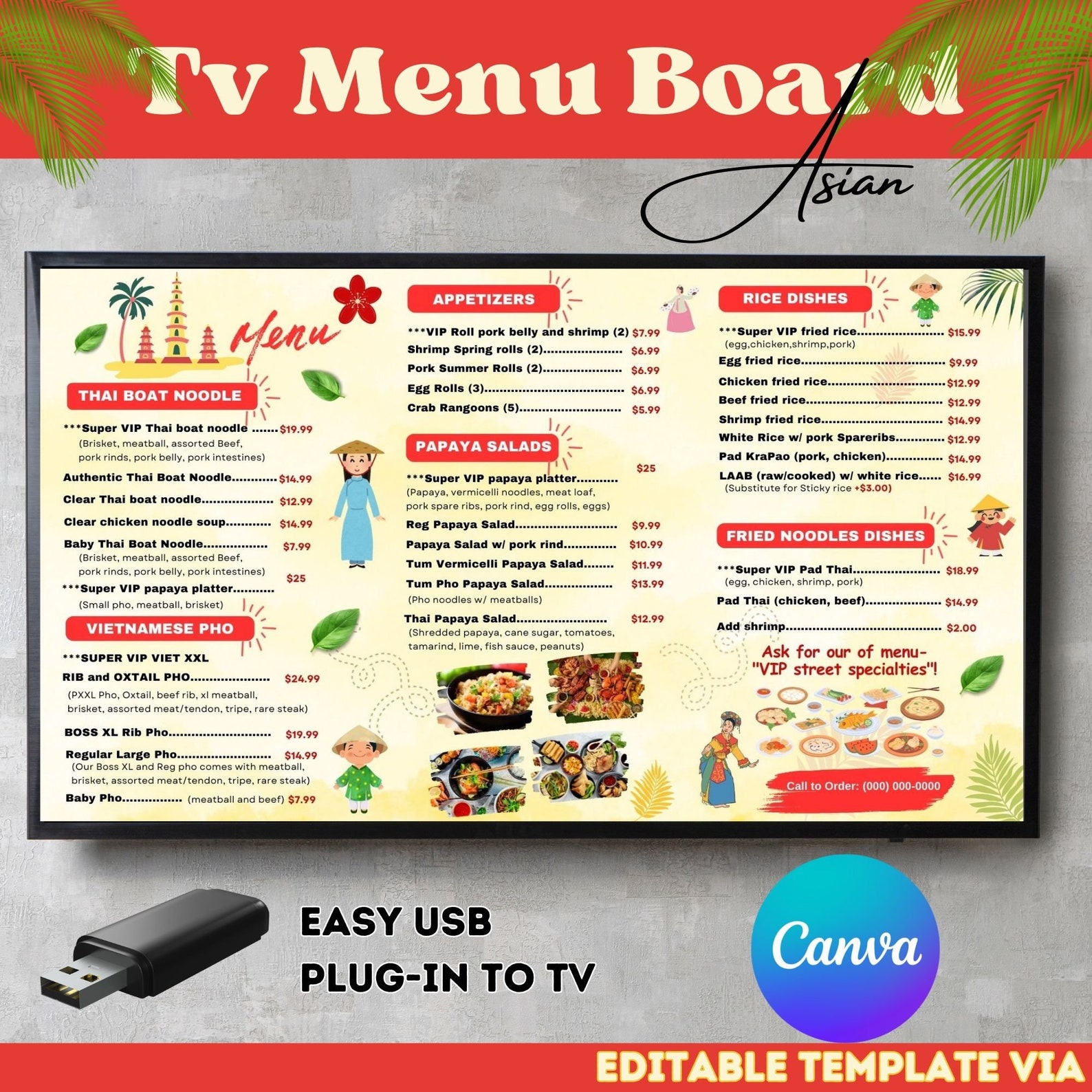 USA Asian Menu Board, Asian Food Menu, Asian Restaurant Menu Template ...