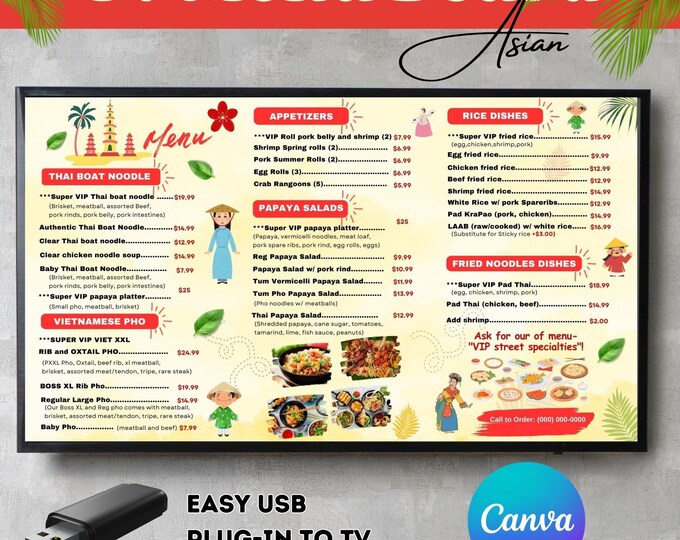 10 IN 1 PACK TV Menu Board Digital Menu Board Burger Menu Board ...