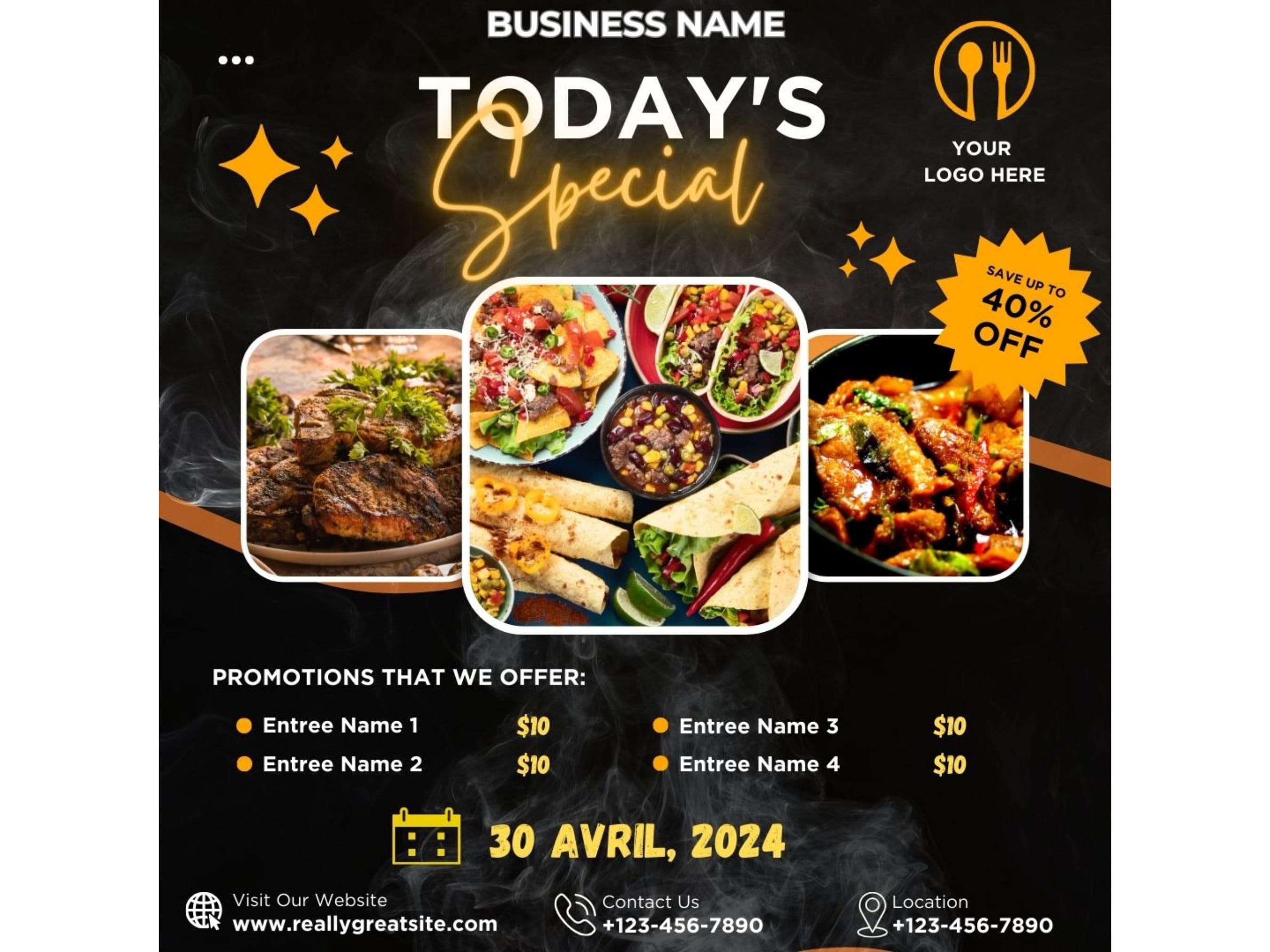 Editable Today's Special Menu Flyer: Social Media Template (canva) - Etsy