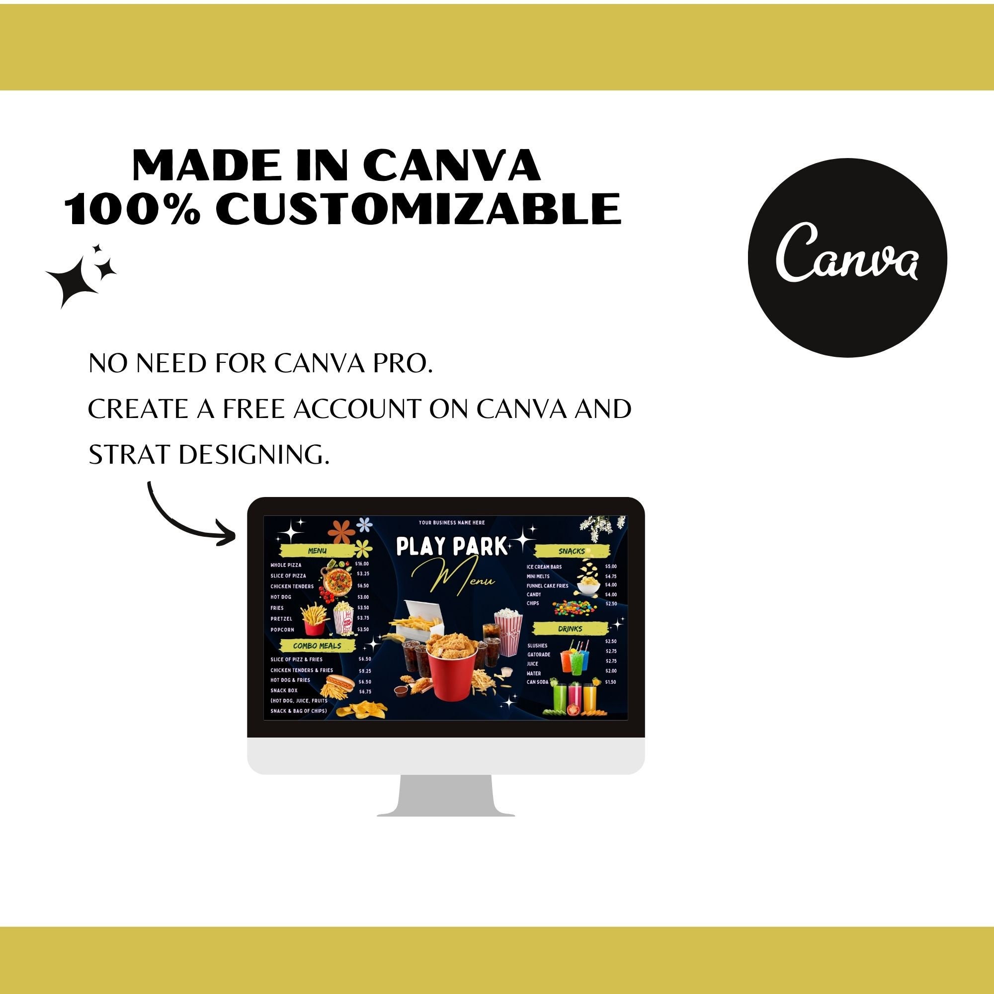 Play Park Menu Board, Tv Digital Menu, Outdoor Digital Menu Board for ...