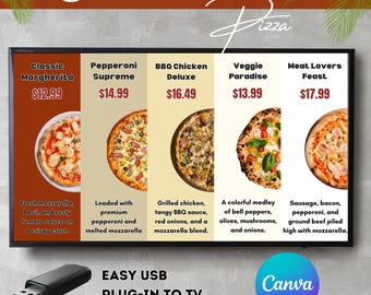 DIGITAL TV Menu Board in Canva | Fully Editable - Etsy