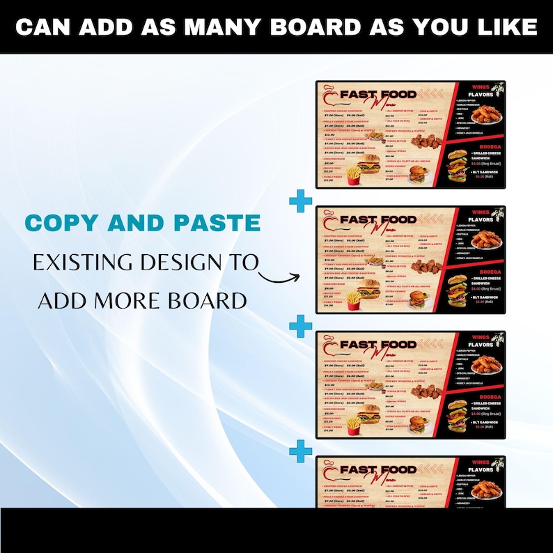 Fast Food TV Menu Board Template: Restaurant Digital Display (canva) - Etsy