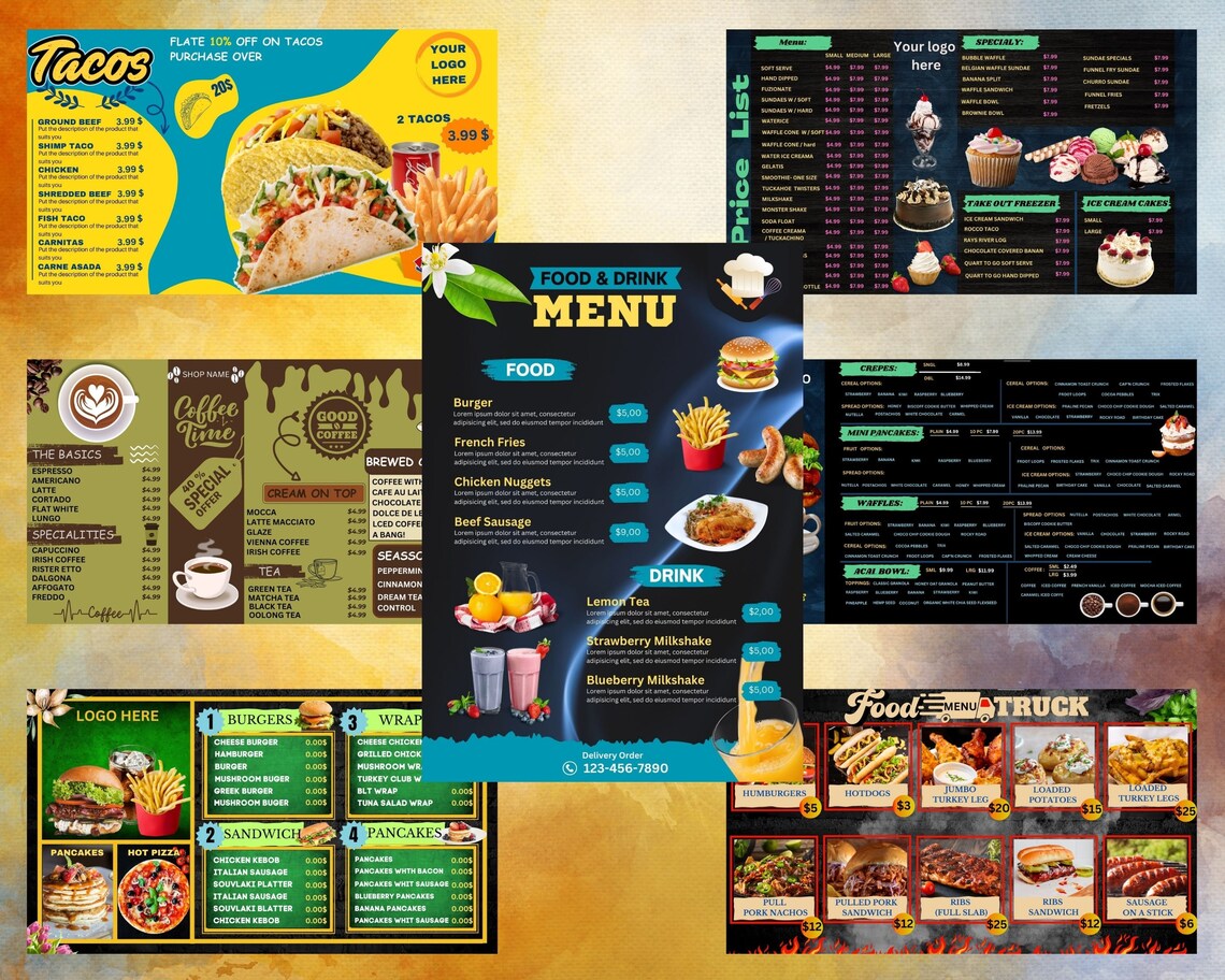 Custom Order, I Will Design Custom Restaurant Menu Boards, Food Flyers ...