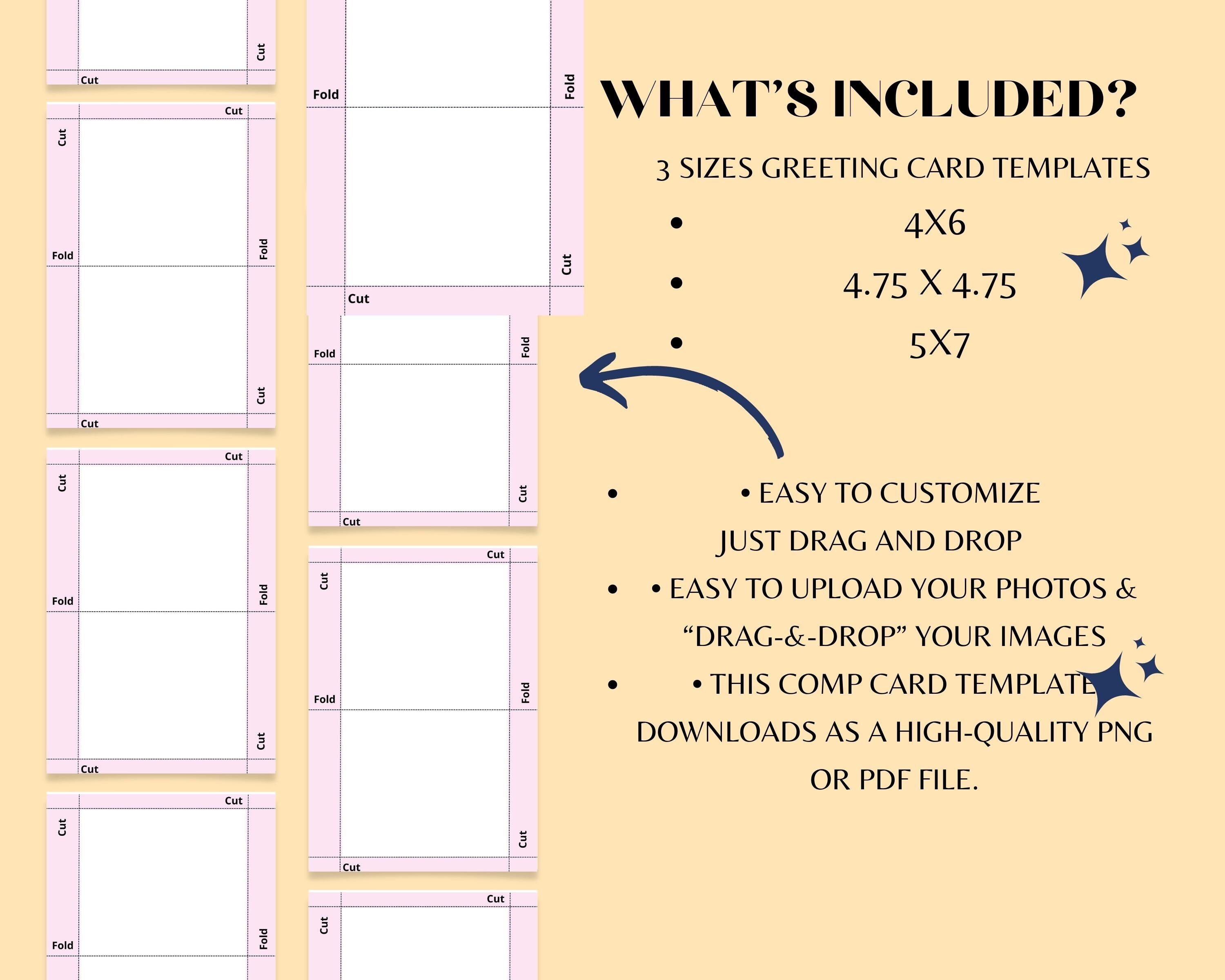 Drag and Drop Greeting Card Template Set |blank Template | 4x6, 5x7 ...