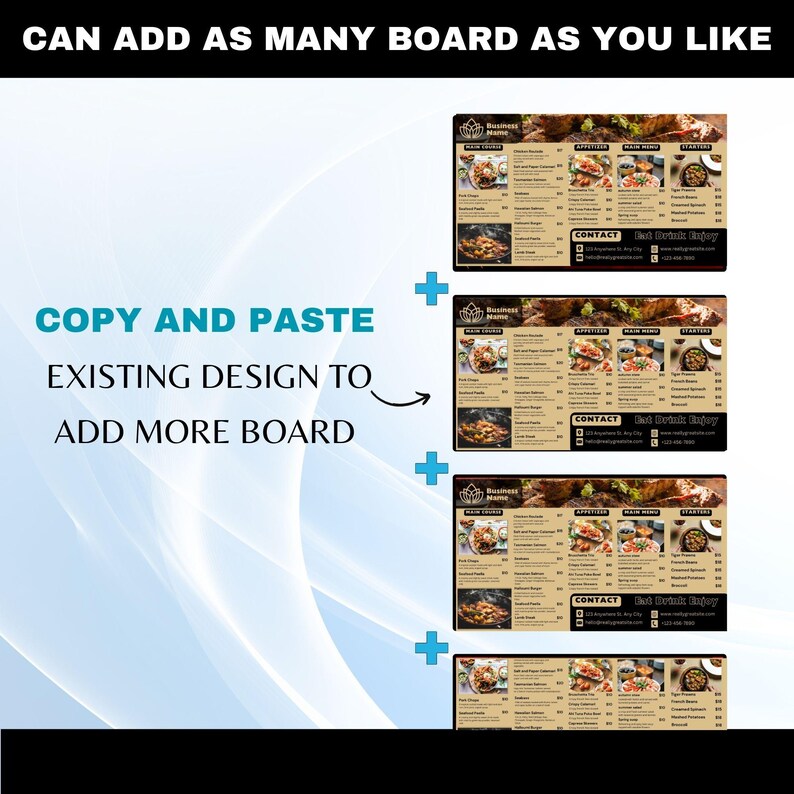 Food and Beverage Digital Menu Board Bundle | Editable Canva Templates ...