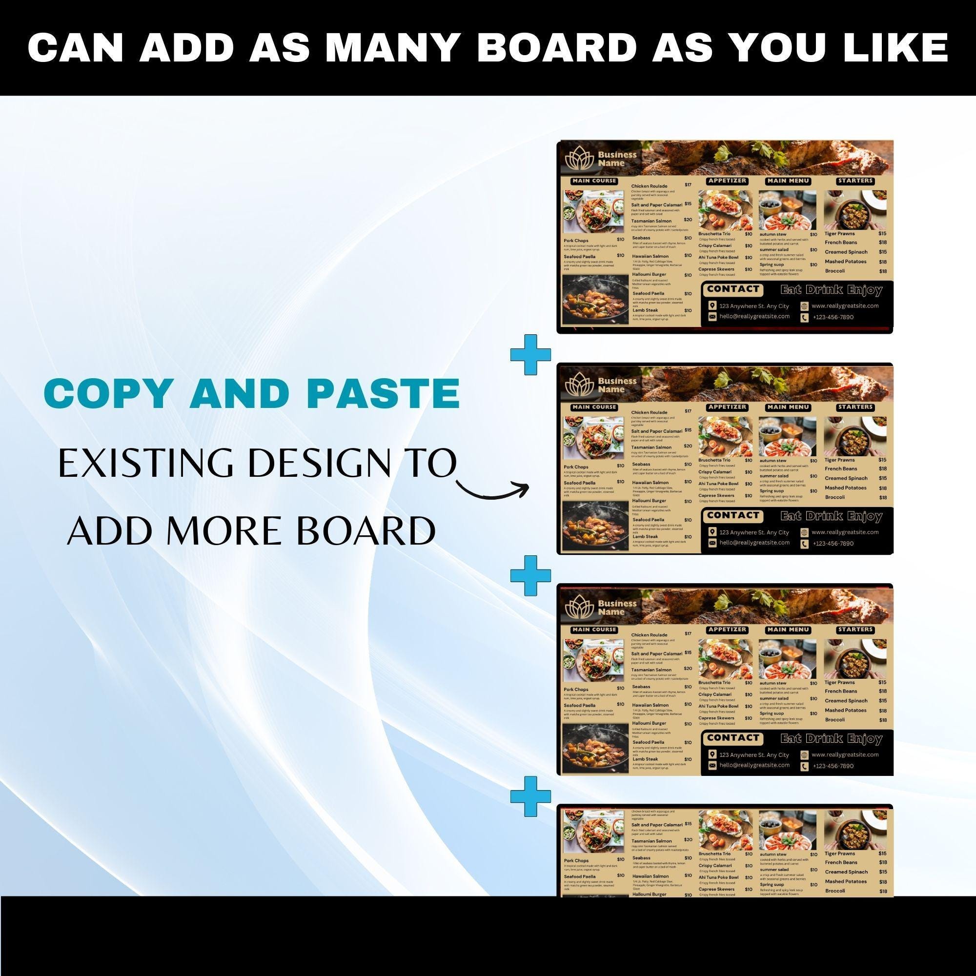 Food and Beverage Digital Menu Board Bundle | Editable Canva Templates ...