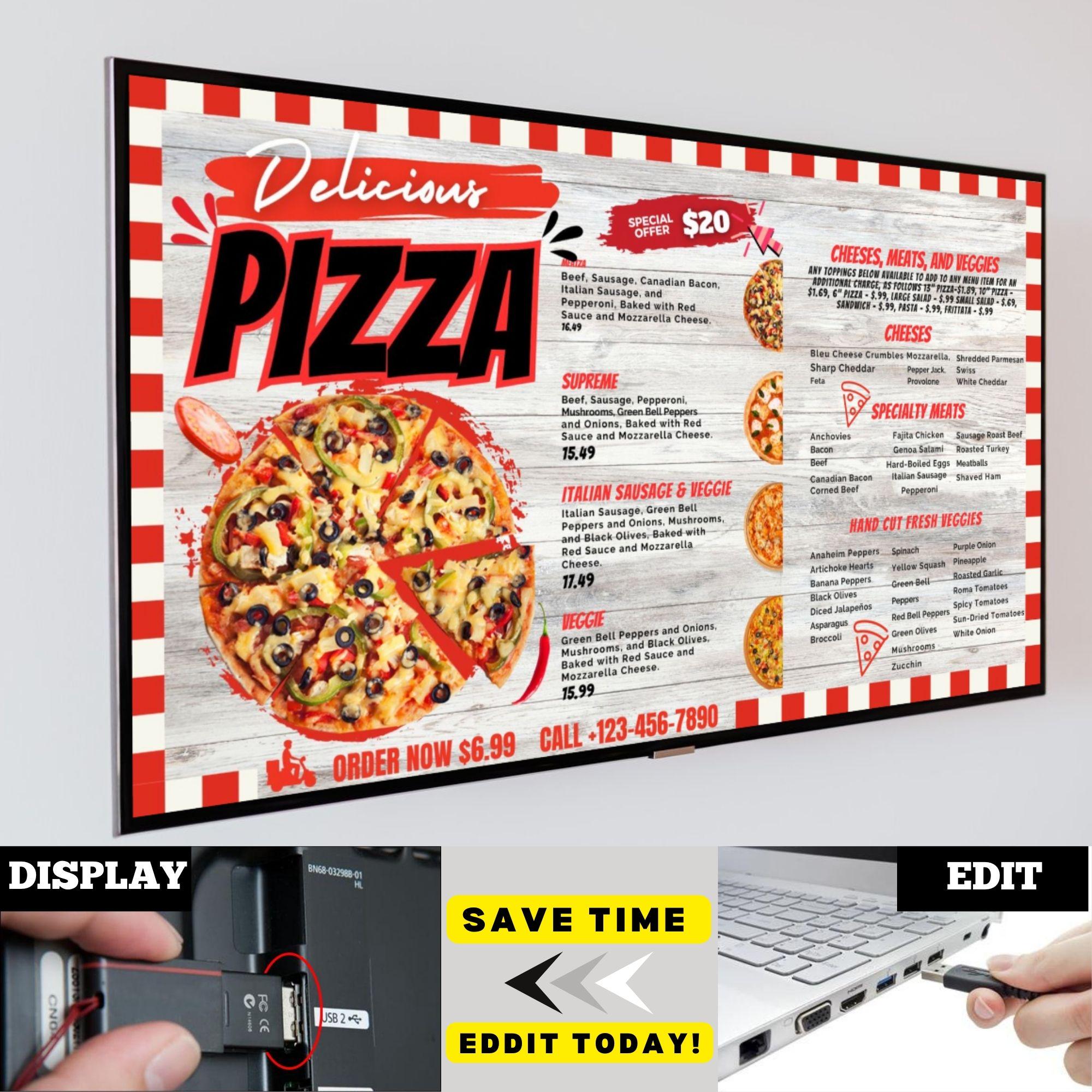 Tv Menu Board, Pizza Menu, Digital Menu Board, Restaurant's Menu ...