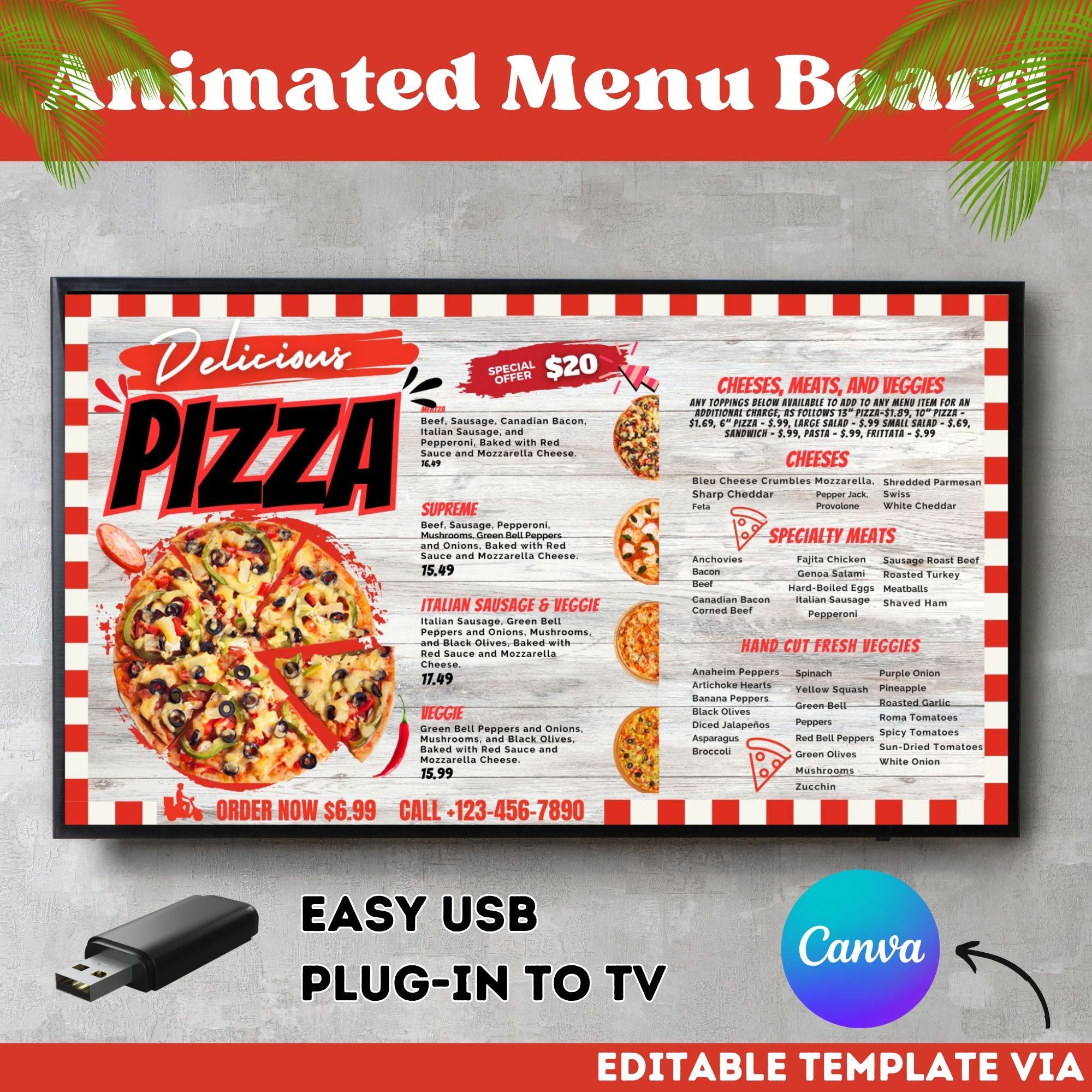 Tv Menu Board, Pizza Menu, Digital Menu Board, Restaurant's Menu ...