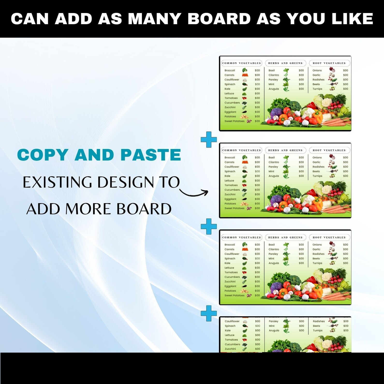 Supermarket Digital Signage | Vegetable Digital Menu Board Template ...