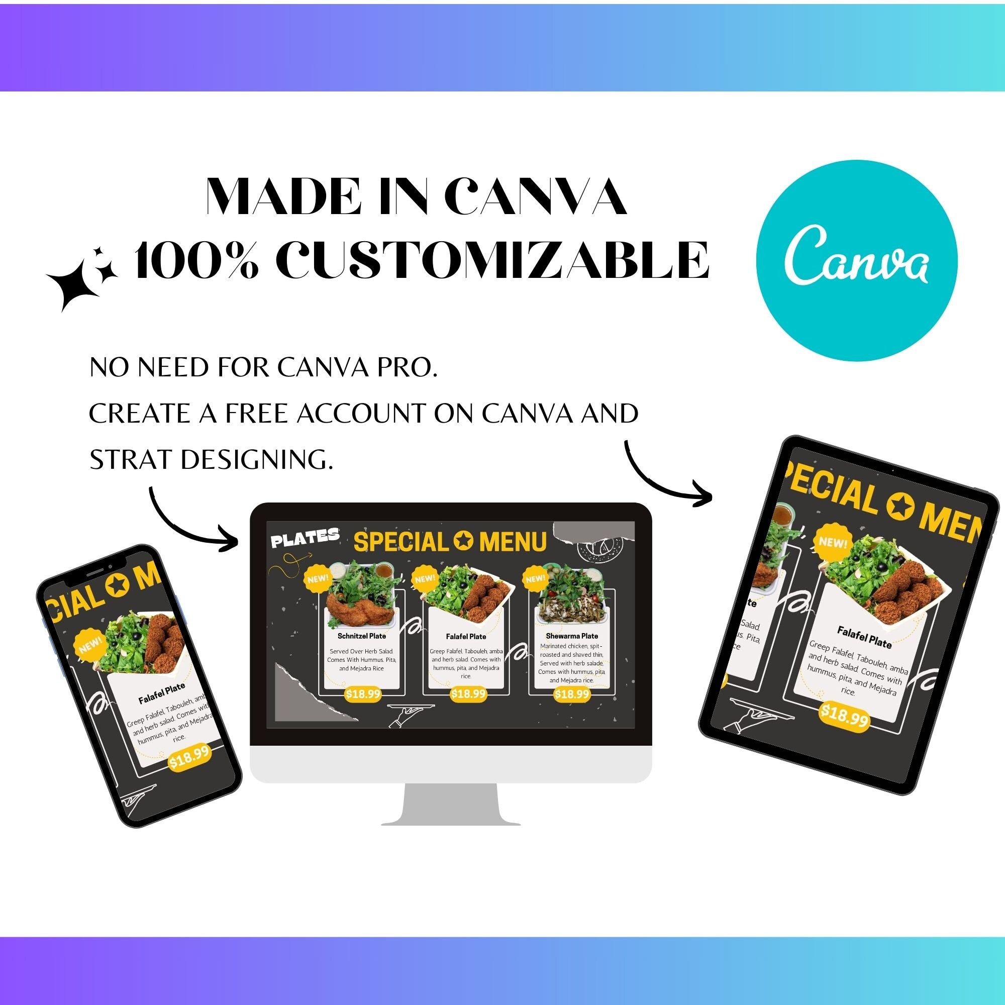 Menu Board Template, Restaurant Menu Board, Menu Board for Restaurant ...