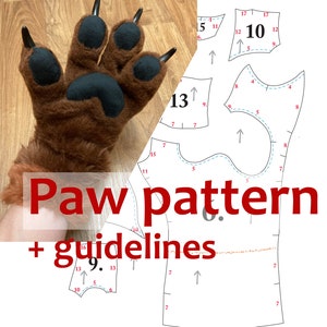 DIY Toony Slim Four Fingered Fox Paw PDF Pattern / Ideal for a Canine ...