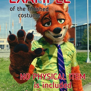 DIY Toony Slim Four Fingered Fox Paw PDF Pattern / Ideal for a Canine ...