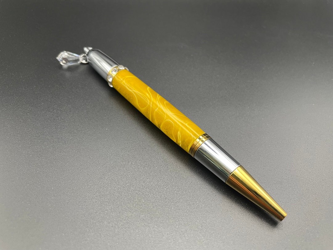 Yellow Swirl Acrylic & Chrome Diva Twist Pen - Etsy