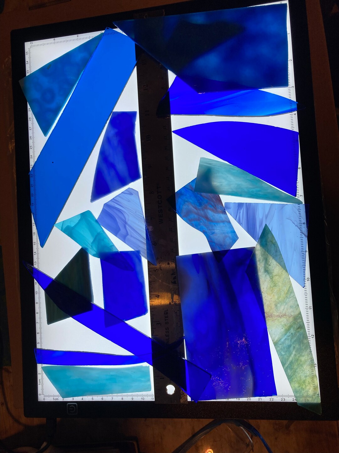 Blue Scrap Stained Glass - Etsy