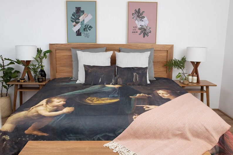Sleep in Renaissance Style With the Virgin of the Rocks Duvet Cover by ...