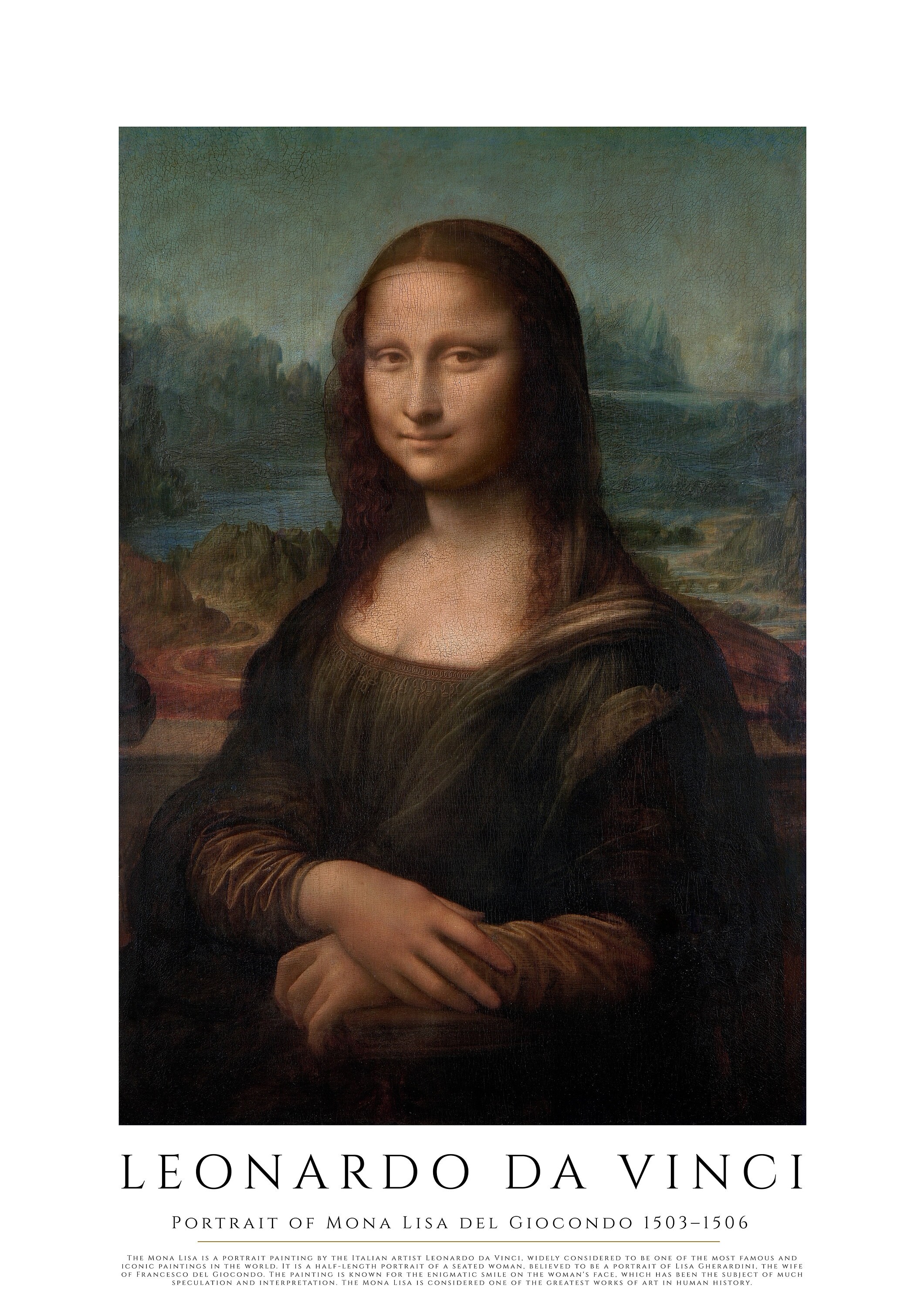 Leonardo Da Vinci's Mona Lisa Poster - Digitally Remastered - Printable ...