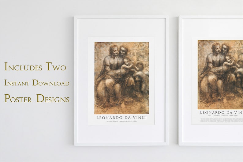 Printable 'the Leonardo Cartoon' Renaissance Masterpiece Poster by ...