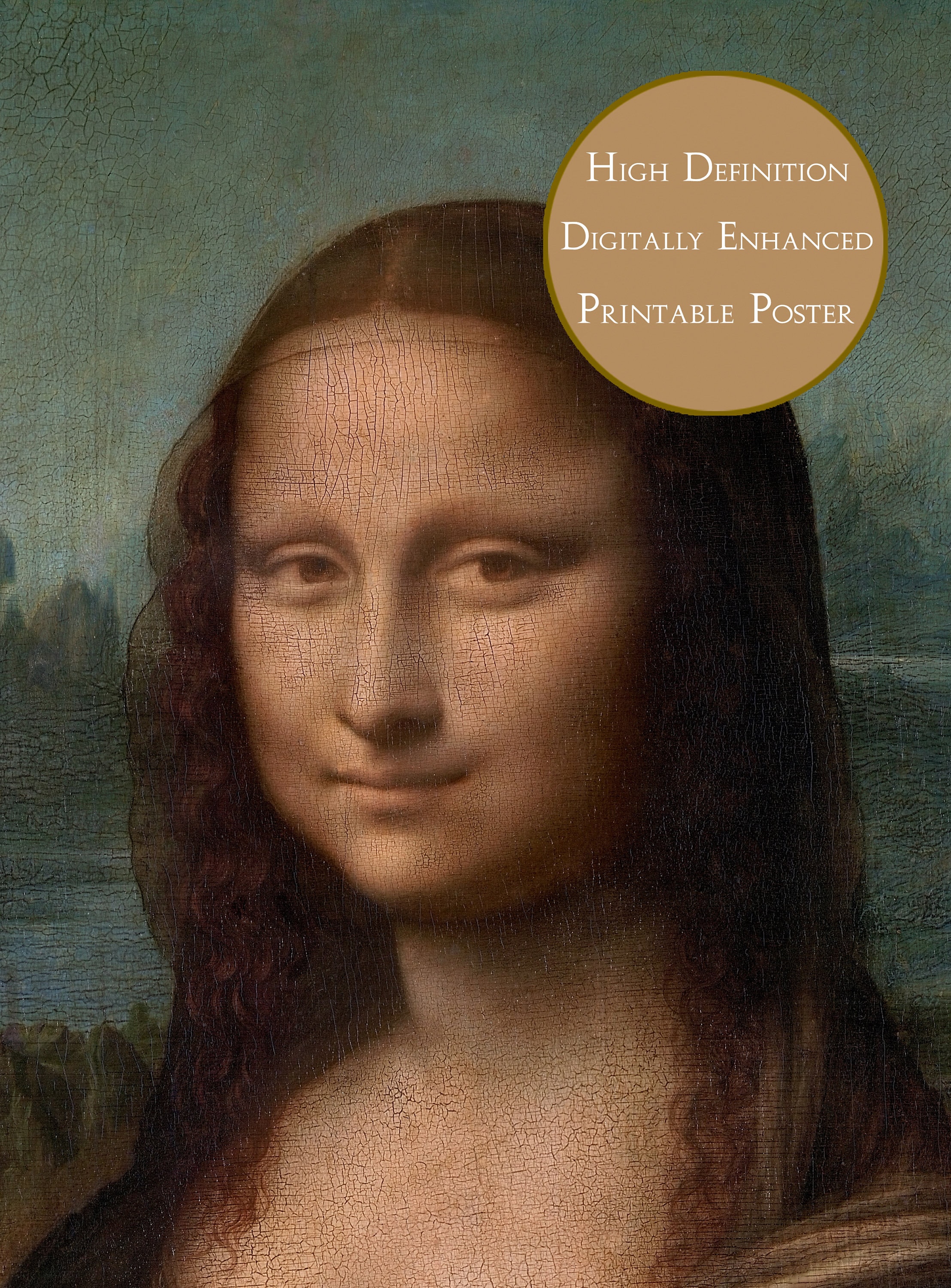 Leonardo Da Vinci's Mona Lisa Poster - Digitally Remastered - Printable ...