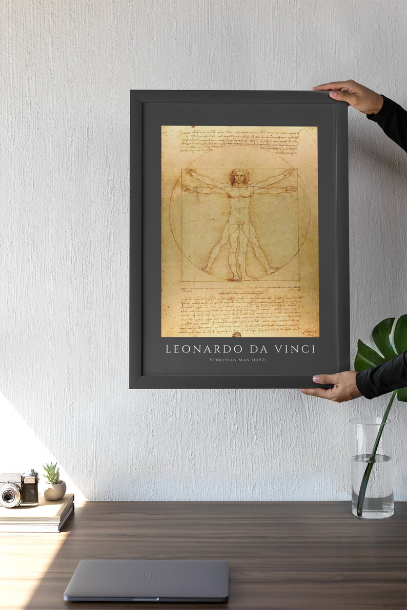 Printable 'vitruvian Man' Renaissance Masterpiece Poster by Leonardo Da ...