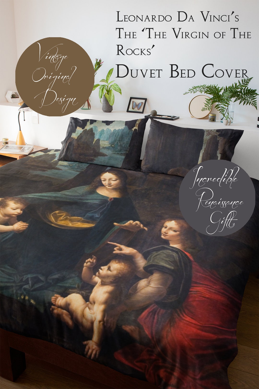 Sleep in Renaissance Style With the Virgin of the Rocks Duvet Cover by ...