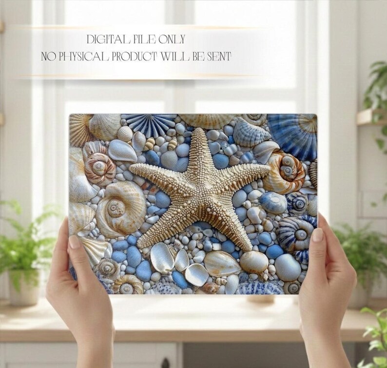 Cutting Board Png File With Sea Shells, Sublimation Designs Downloads ...