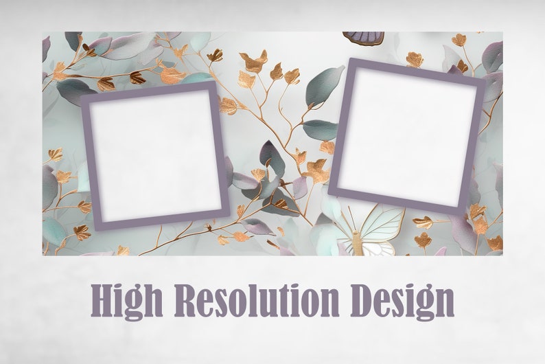 15 Oz Photo Mug Template With 2 Frames 11 Oz Mug Wrap for Two Pictures ...