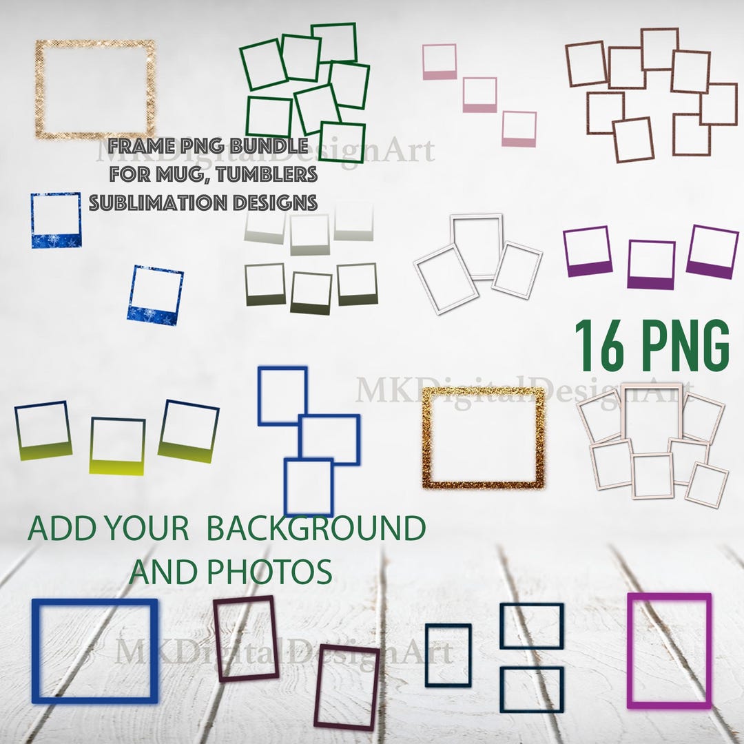Photo Frame Png for 20 Oz Skinny Tumblers Designs, Picture Frame ...