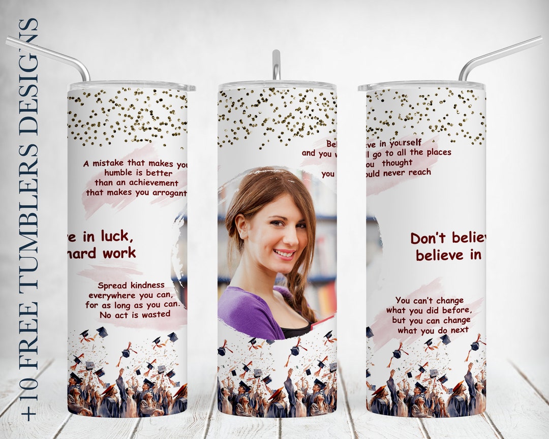 Graduation Picture Tumbler Wrap One Frame Senior 2025 Photo Tumbler ...