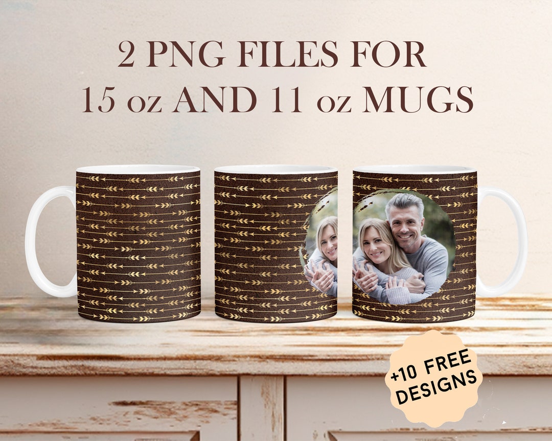 Photo Mug Template With 1 Frame, Sublimation Designs, 15oz 11oz Custom ...