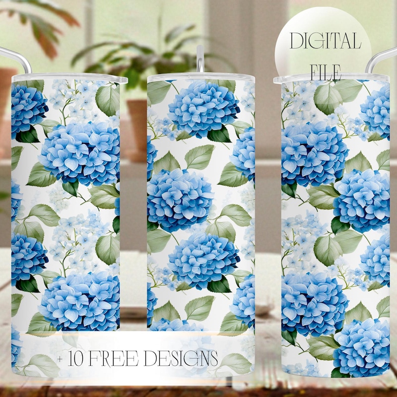 Blue Hydrangea Paper Cups - Etsy